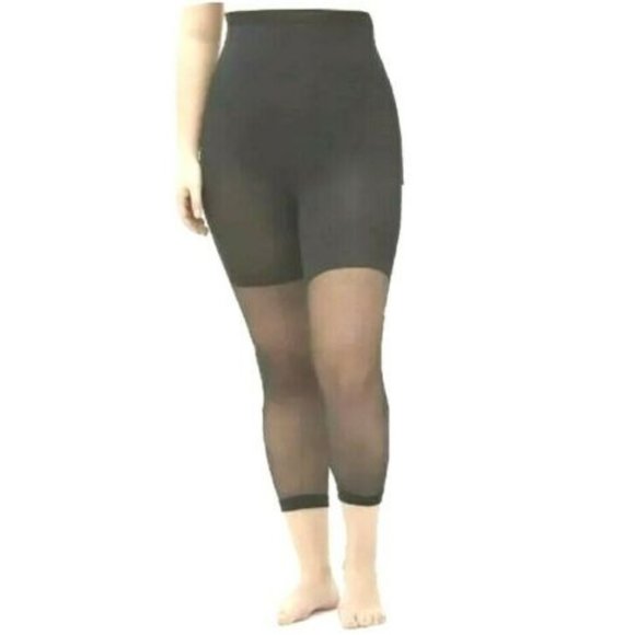 SPANX | Accessories | Spanx Footless High Waist Capri Black Sheer ...